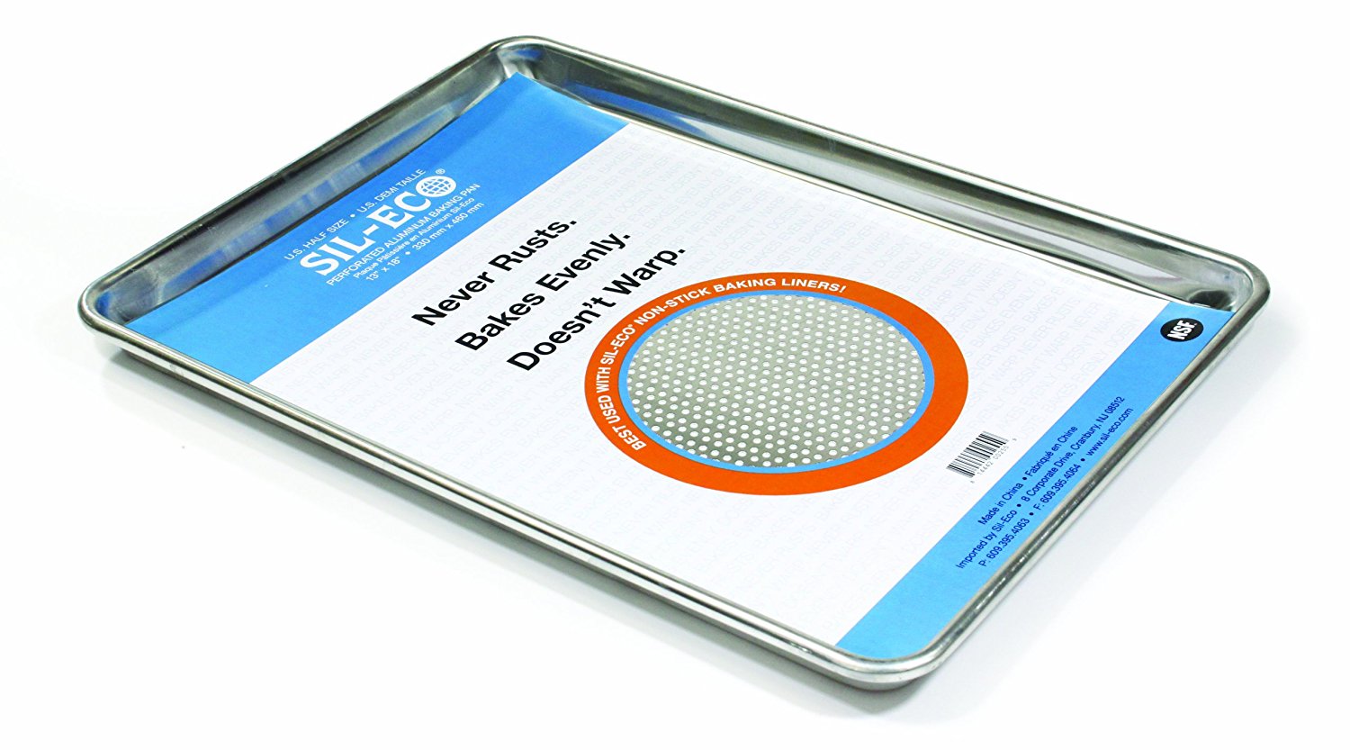 Sil-Eco E-95126-P Perforated Baking Pan, Half Sheet Size, 13-Inch x 18 ...