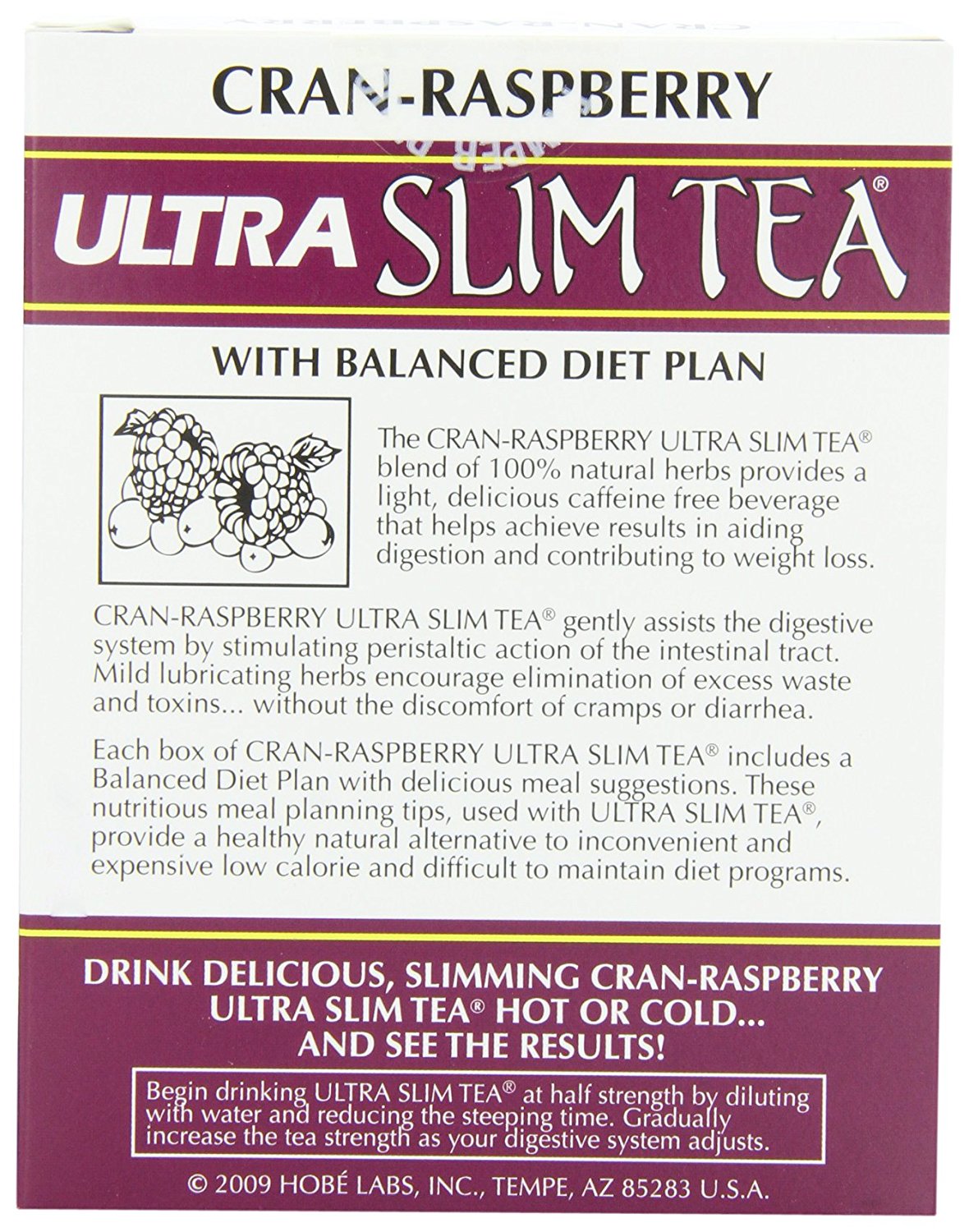 Ultra Slim Tea, Cran-Raspberry, Tea Bags, 24 Count Box N4 free image ...