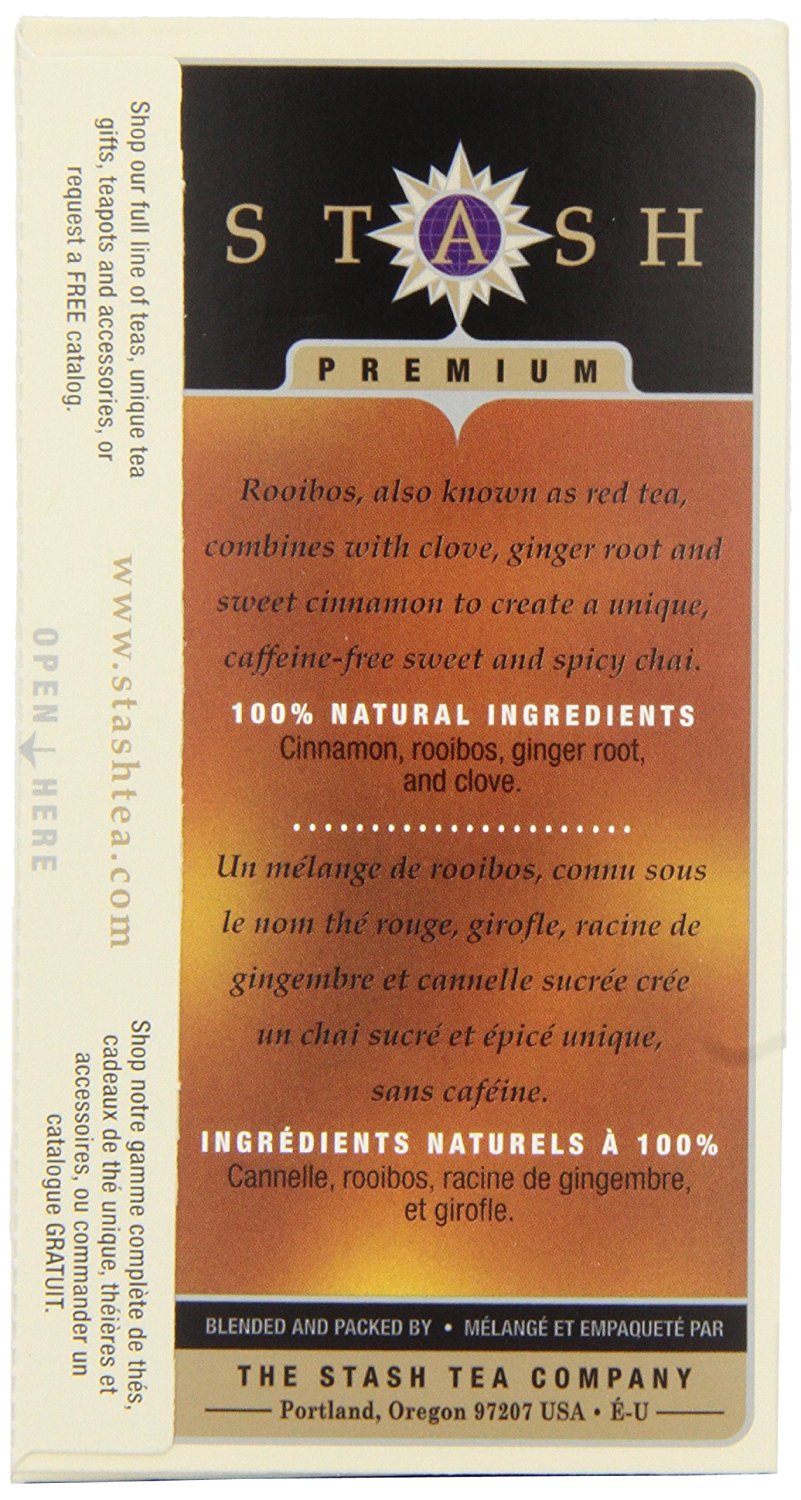 Stash Tea Spice Dragon Red Chai Herbal Tea, 18 Count Tea Bags in Foil ...