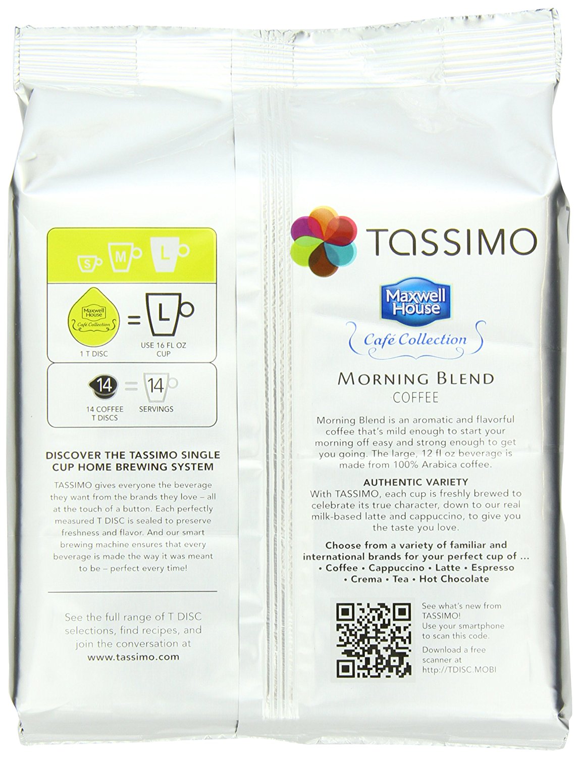 Maxwell House Cafe Collection Morning Blend, 14-Count T-Discs for ...