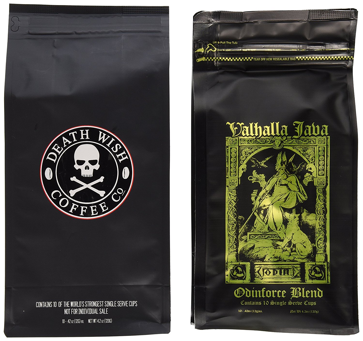 20 Count Death Wish Coffee and Valhalla Java Single Serve Bundle for Keurig K-Cup Brewers, Fair ...