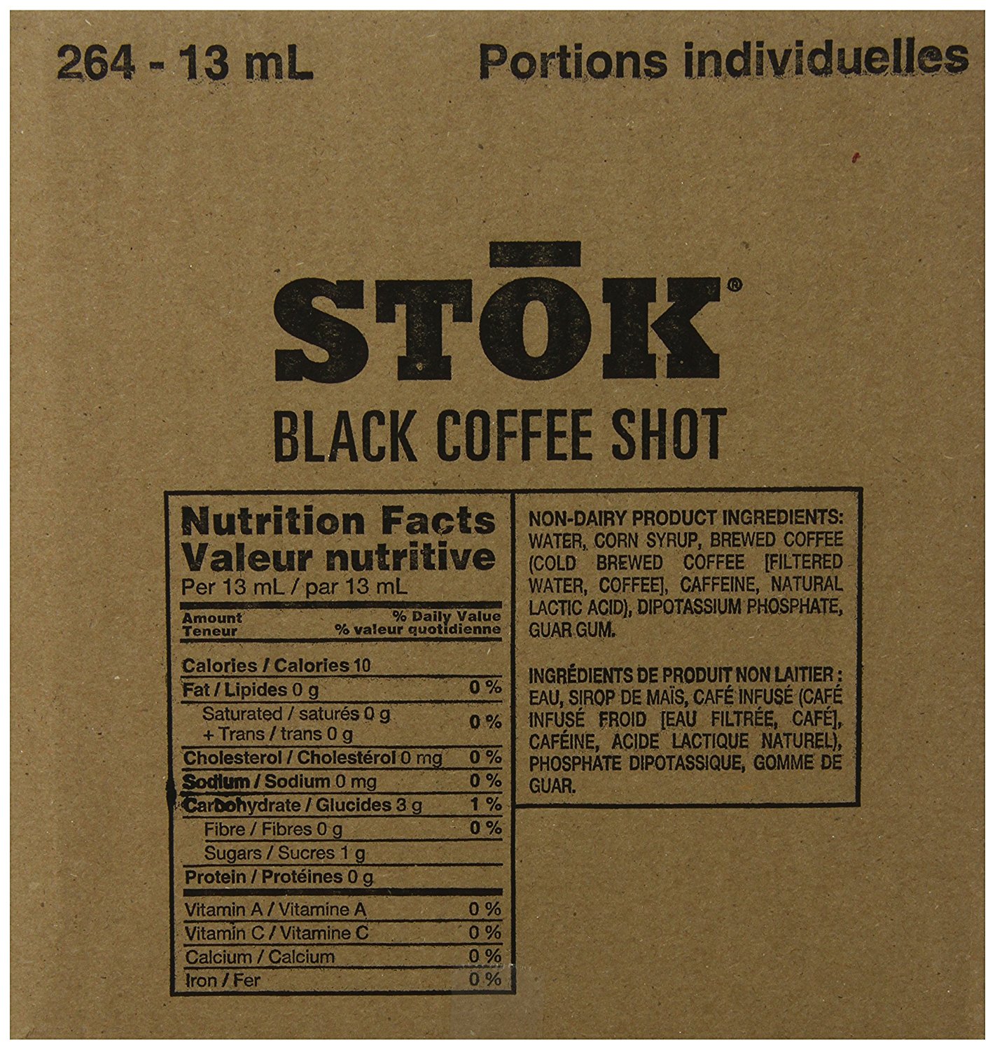 SToK Caffeinated Black Coffee Shots, 264-Count Single-Serve Packages N3 ...