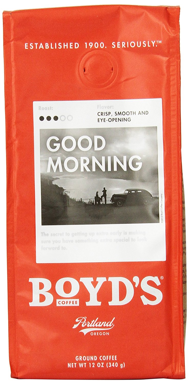 Boyd's Coffee Ground Coffee, Good Morning, Medium Roast , 12-Ounce Bag ...