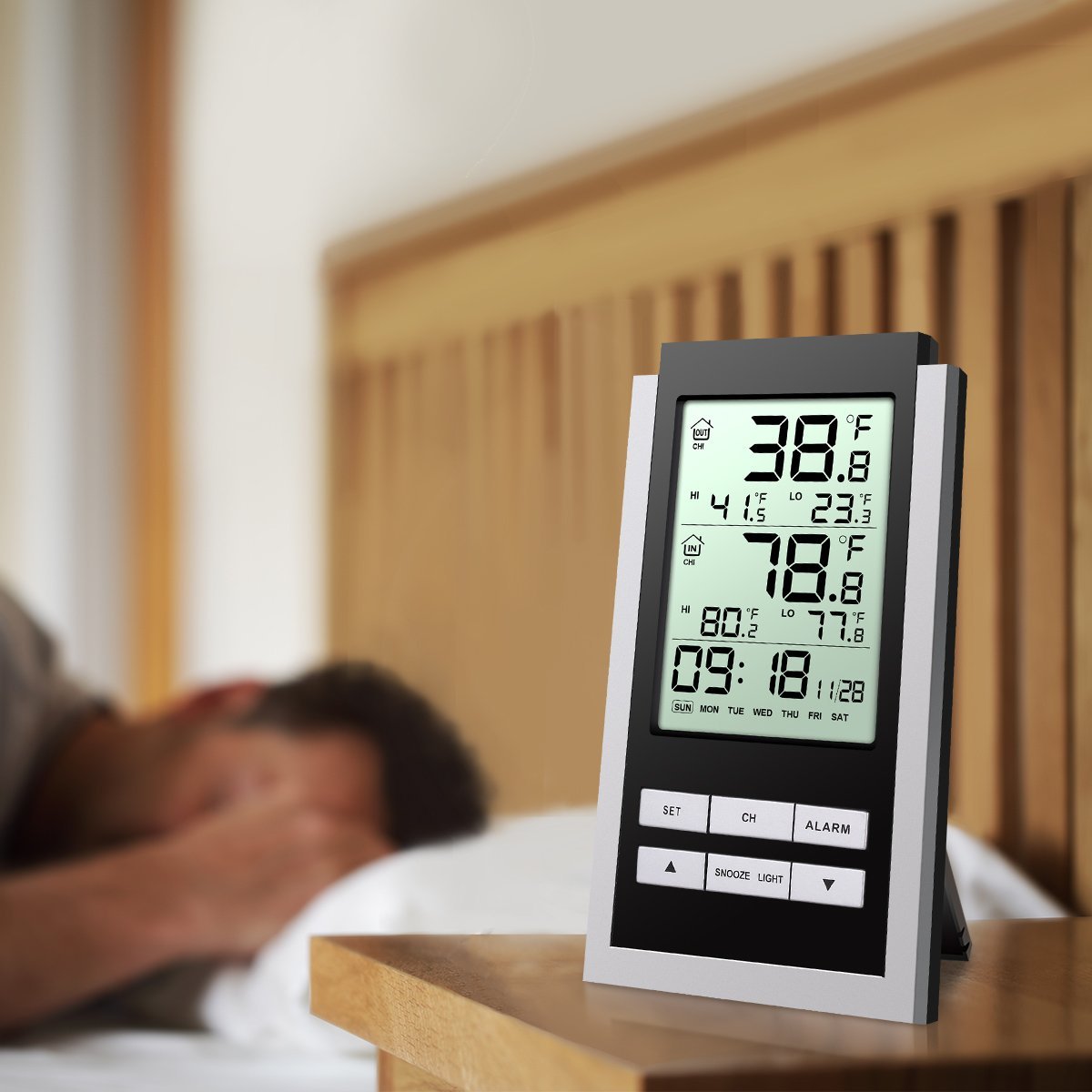 Oria Weather Station, Digital Indoor/Outdoor Temperature Wireless ...