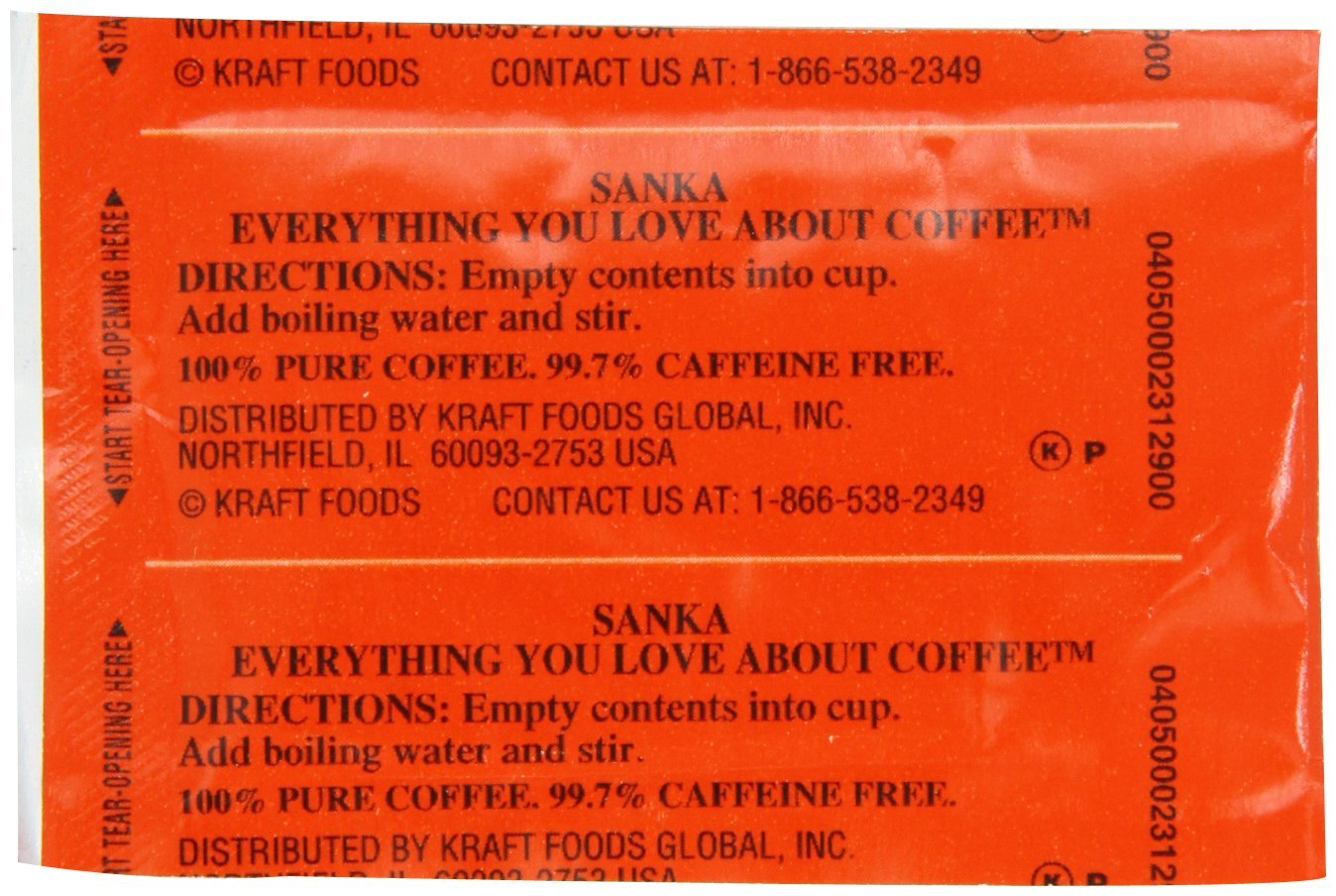 Sanka Instant Coffee Naturally Decaffeinated, 100-Count Pack, Net Wt. 5 ...