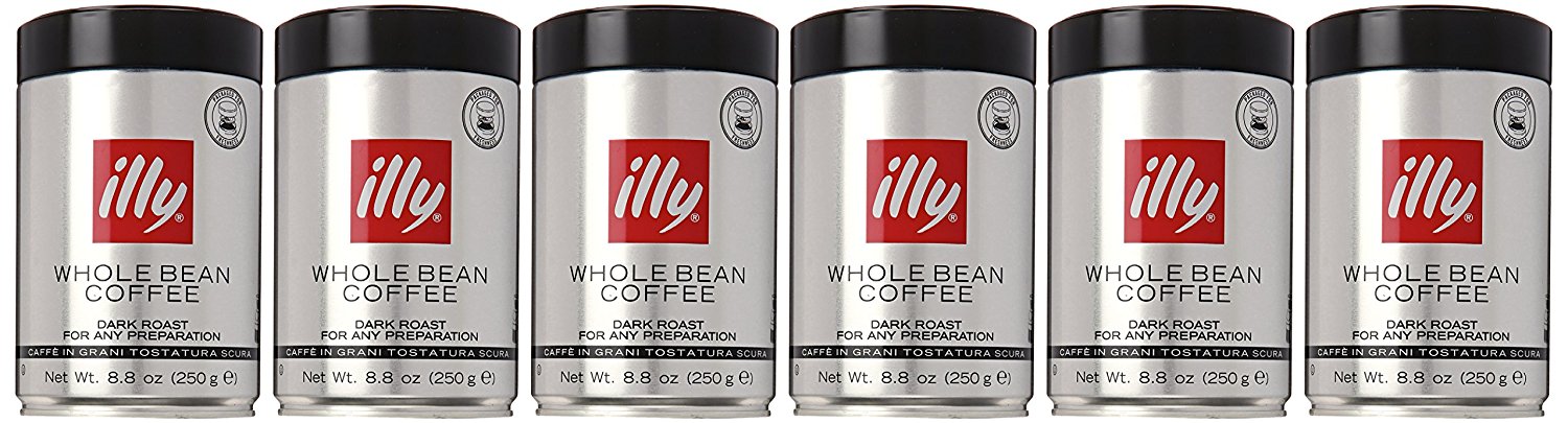 Illy Scuro Whole Bean Coffee Dark Roast- Pack of Six 8.8 oz. Coffee ...