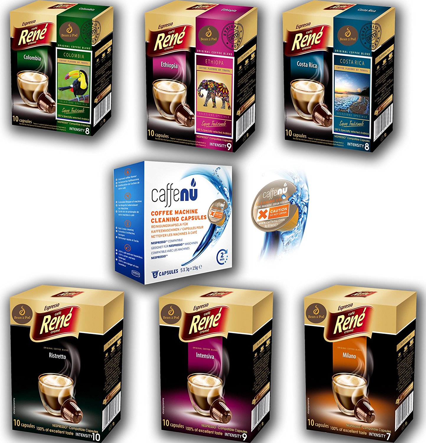 Bean2Pod: Rene Variety Flavour Bundle – 60 ReneNespresso Compatible ...