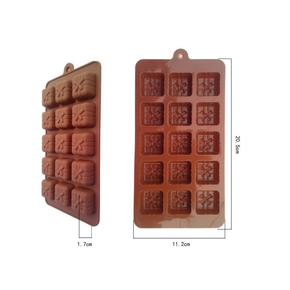Bow Gift Box Shape Chocolate Silicone Mold Baking Cake Decoration Mould ...