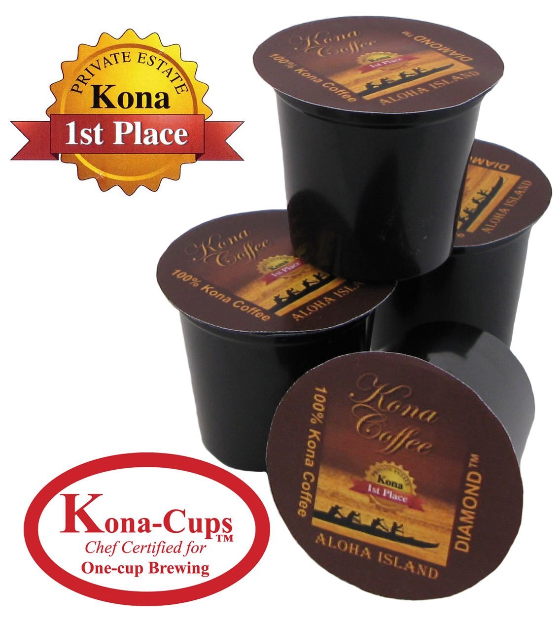 Keurig 2.0, 100% Kona Coffee K-cups, Private Reserve Diamond Pure Kona ...