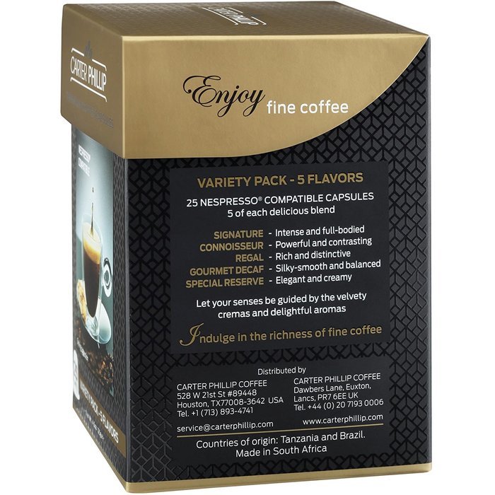 Nespresso Compatible Capsules – 25 Count – Premium Dark Roast Espresso ...