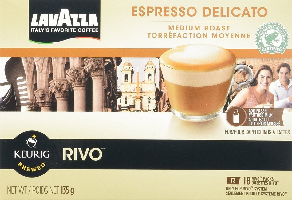 Lavazza Espresso Delicato Medium Roast for Keurig Rivo System 18-0.26 ...