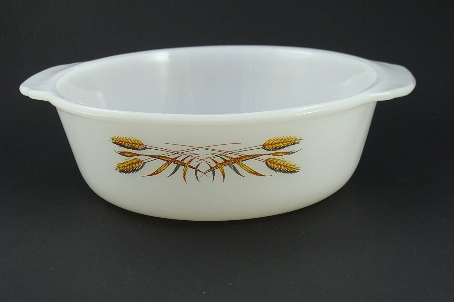 Fire King Wheat White Milk Glass Casserole #447 1 1/2 Quart free image ...