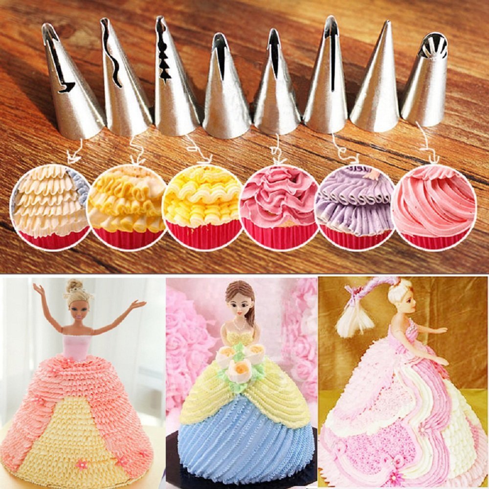 7pcs Stainless Steel Flower Icing Piping Nozzles Tips Pastry Cake ...