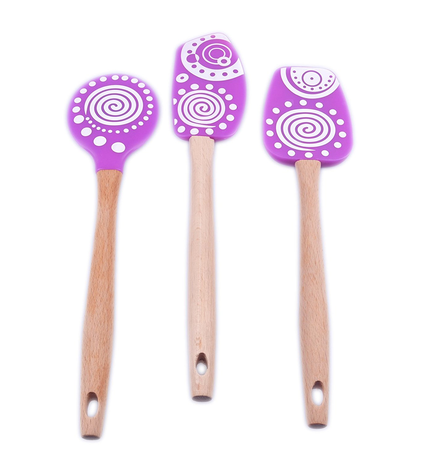 Premium Silicone Spatulas, 3-Piece (purple) colorful silicone spatula ...