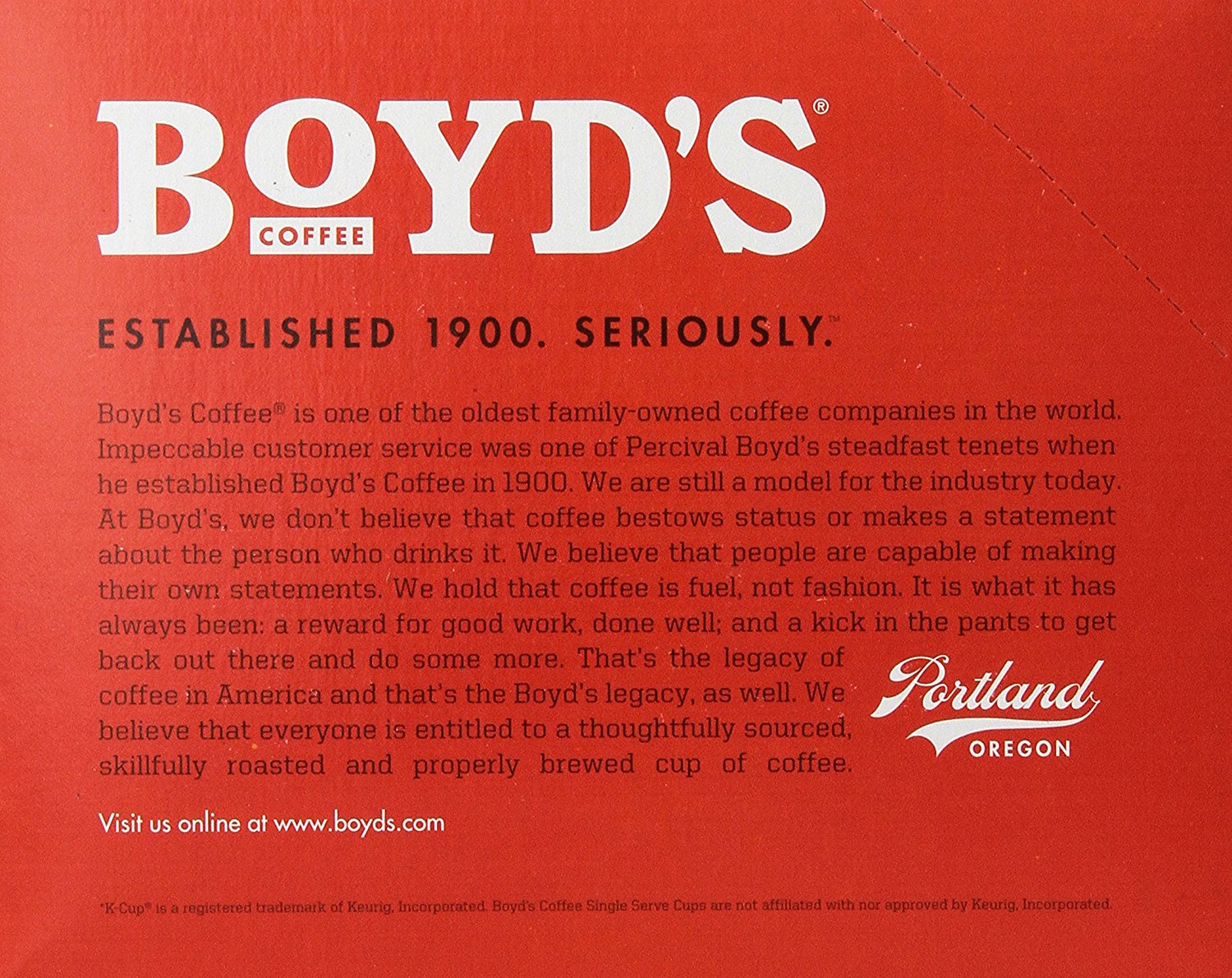 Boyd's Coffee Single Cup Coffee, Organic Red Wagon, 20 Count N4 free ...