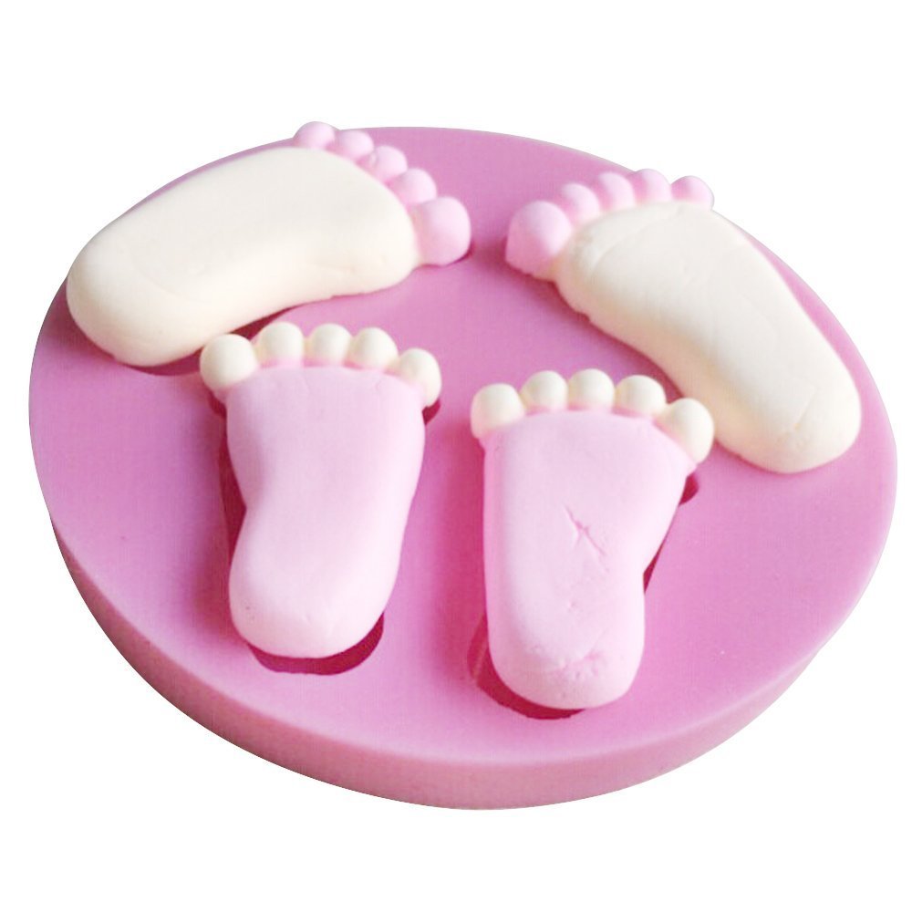 OUMOSI Baby Foot Shape 3D Silicone Mold Non-Stick Cake Decorating N3 ...