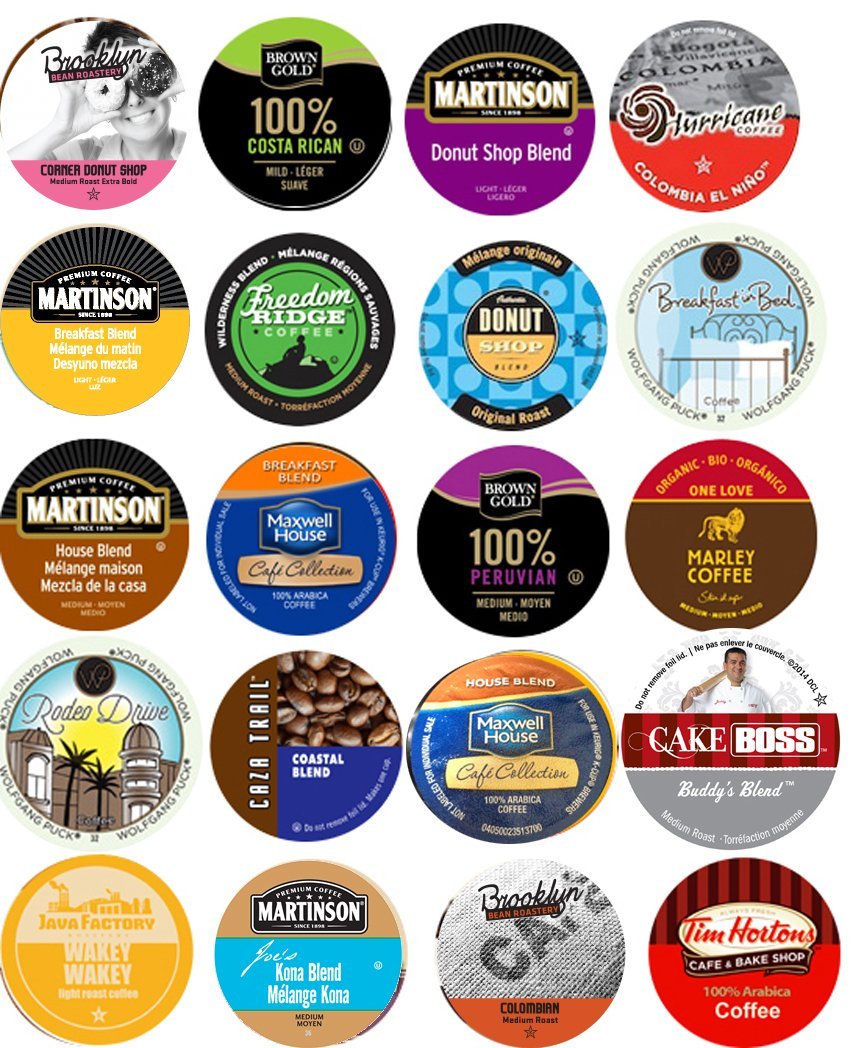 20 Cup LIGHT & MEDIUM Roast ONLY Coffee Sampler -20 different Light and ...