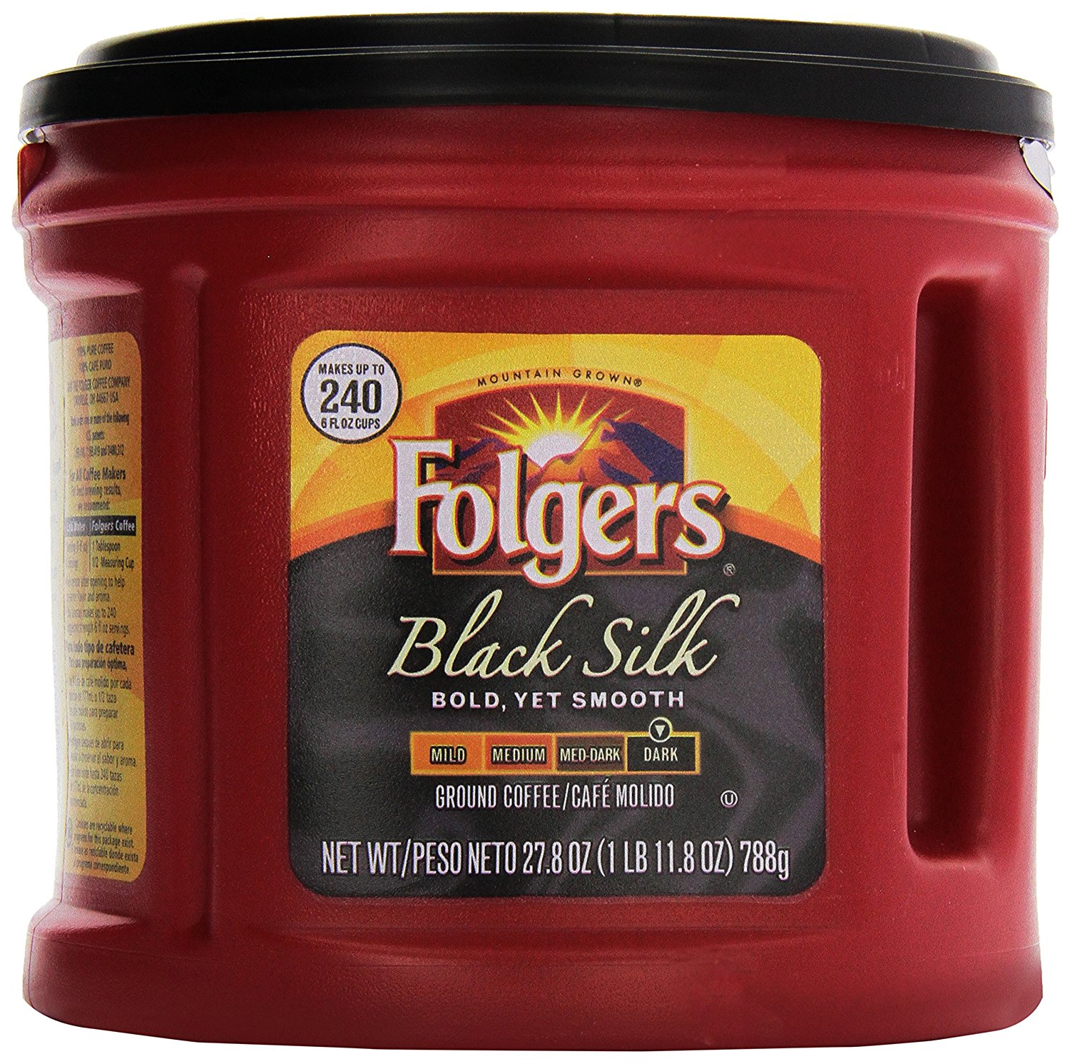 Folgers Black Silk Regular Coffee - Regular - Black Silk - Dark/Bold ...