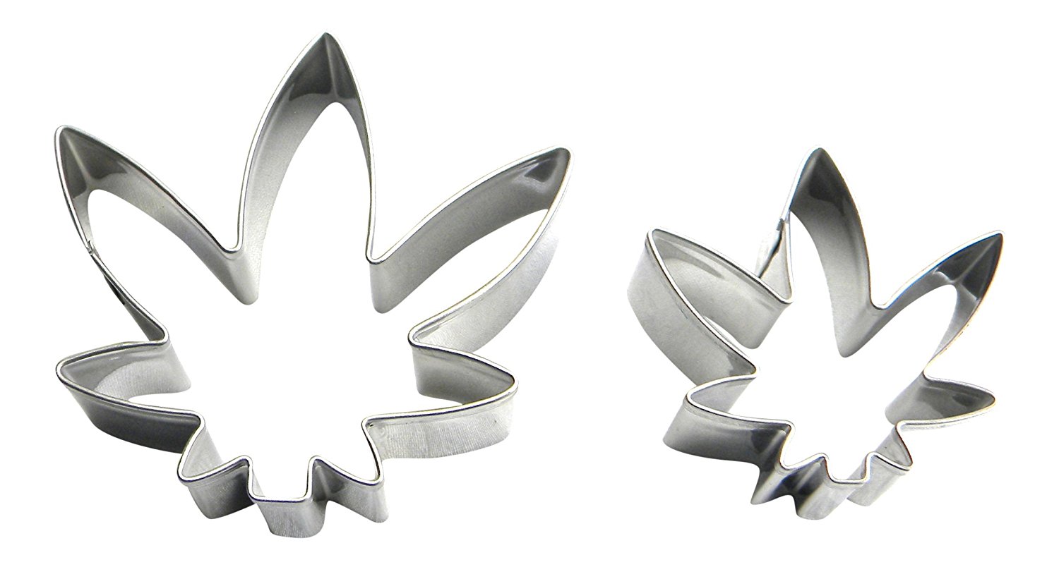 Naughty Pantry Marijuana Pot Leaf Cookie Cutter Set of 2 Stainless ...
