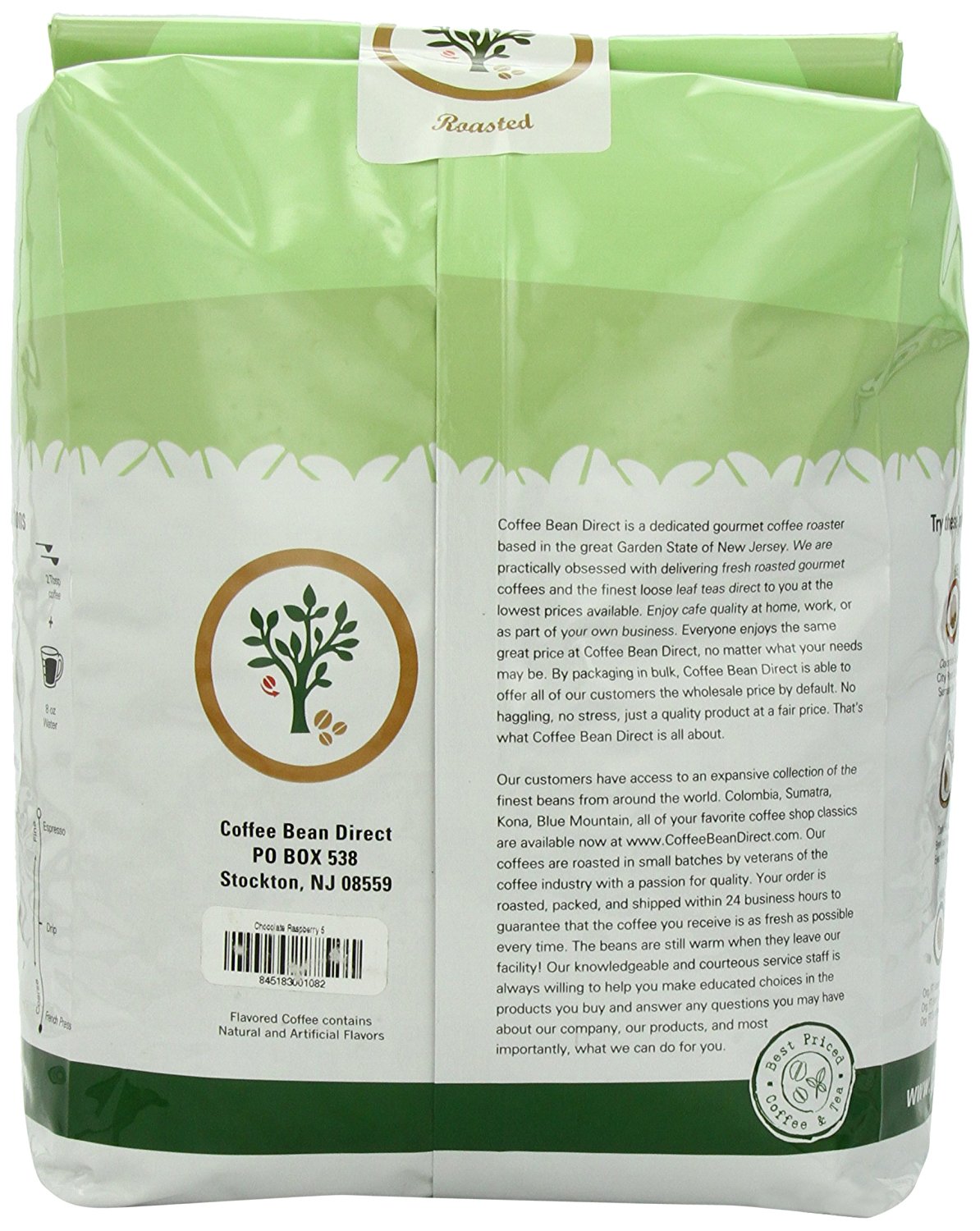 Coffee Bean Direct Hazelnut Flavored, Whole Bean Coffee, 5-Pound Bag ...