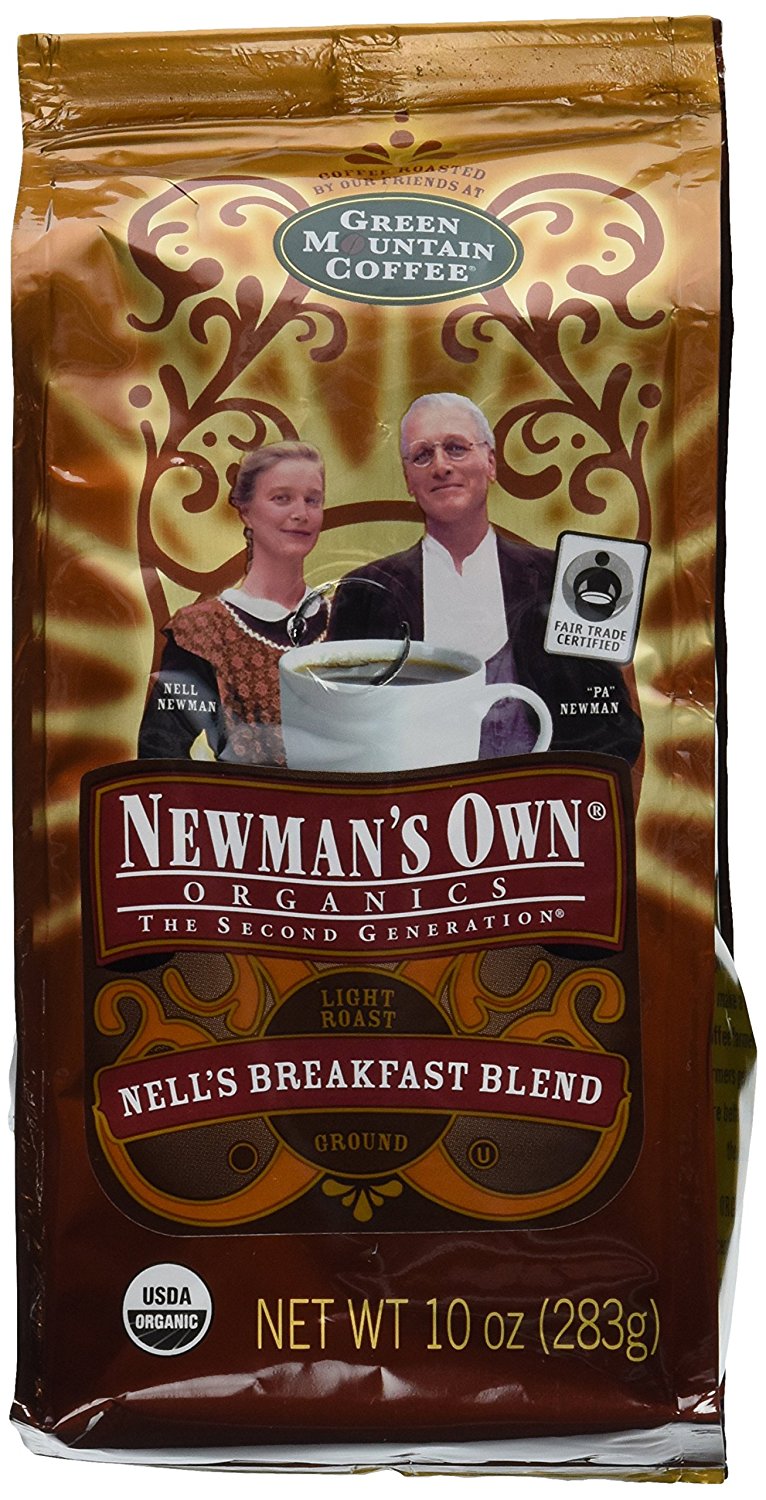 Newman's Own Coffee Nell's Breakfast Blend Ground, 10-Ounce Bags (Pack ...