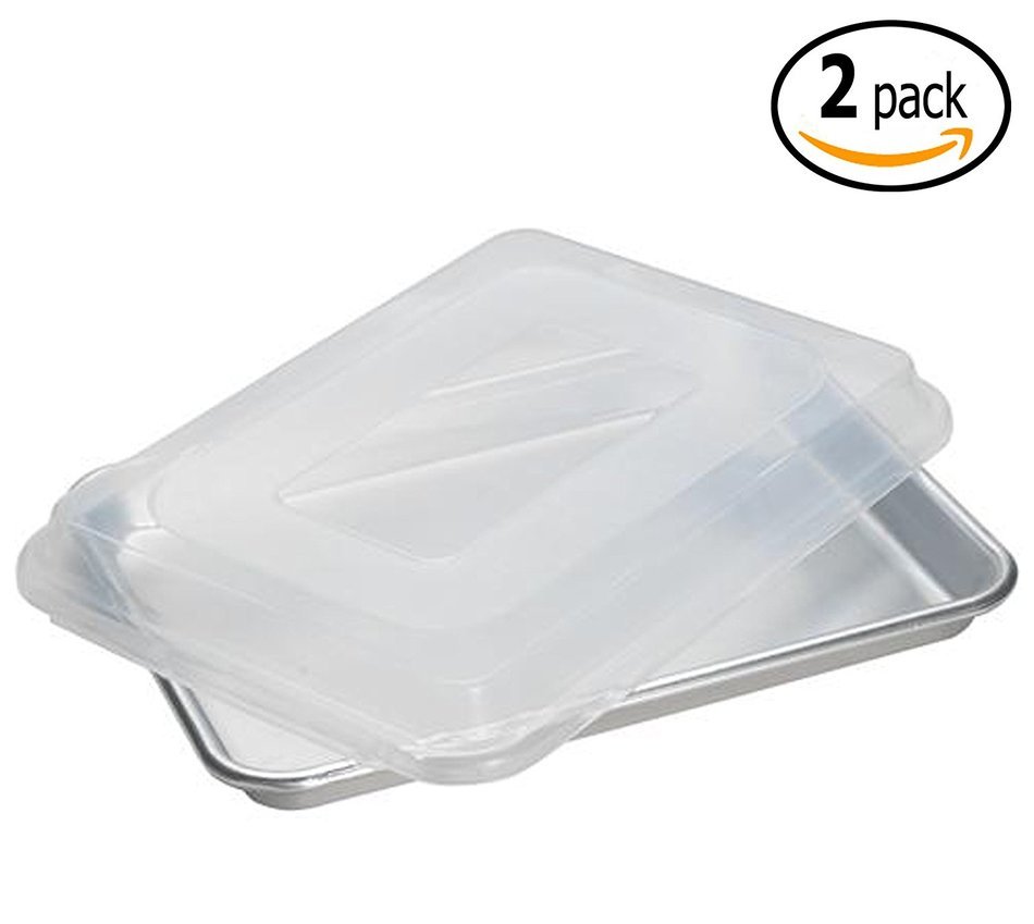 Set of 2- Half Size Aluminum Baking Sheet Pan - 13" x 18" Half Size ...