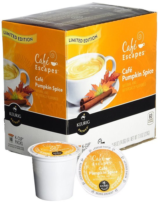 Cafe Escapes Cafe Pumpkin Spice Keurig K-Cups Coffee, 16 Count N2 free ...