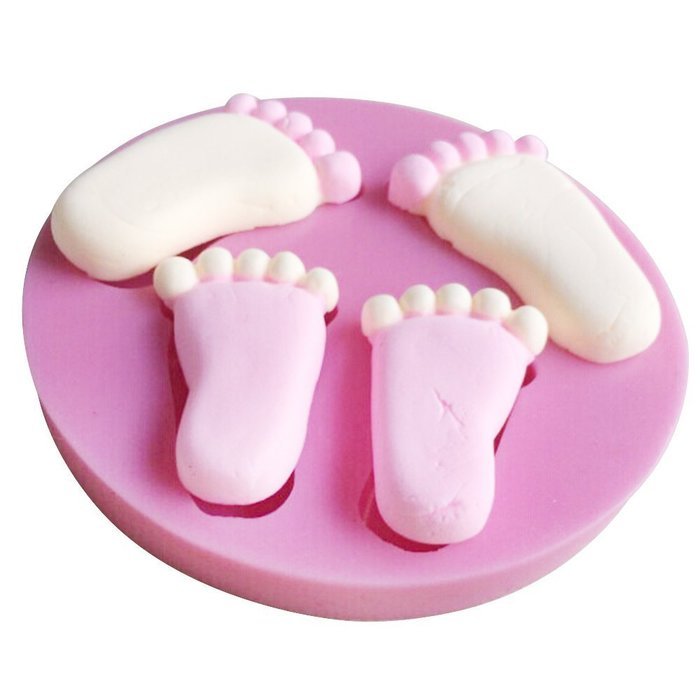 OUMOSI Baby Foot Shape 3D Silicone Mold Non-Stick Cake Decorating N3 ...