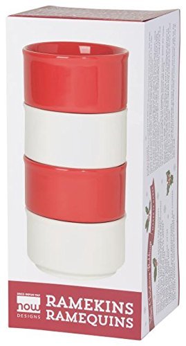 Ramekin Set of 4 Holiday Colors of Red and White free image download