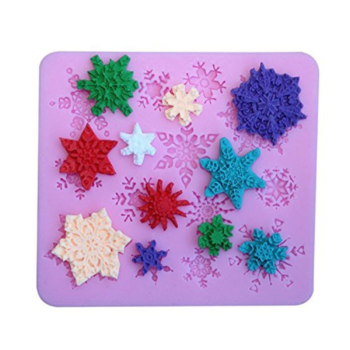 Witkey Snowflake Shaped Non Stick Ice Cube Tray Chocolate Molds Candy ...