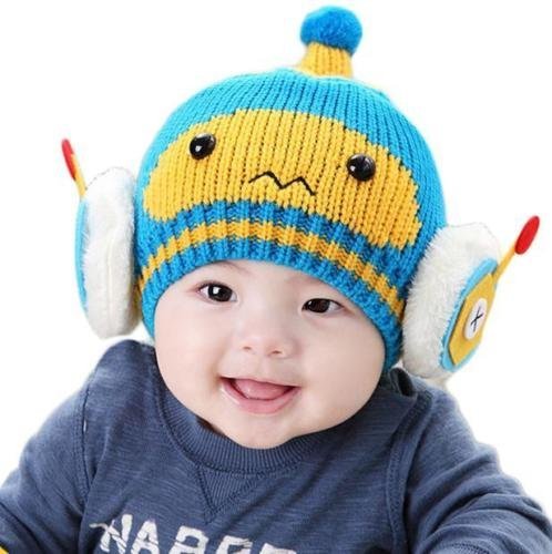 Winter Baby Kids Warm Hats Fleece Earflap Knitted Wool Hat Cap Cute ...