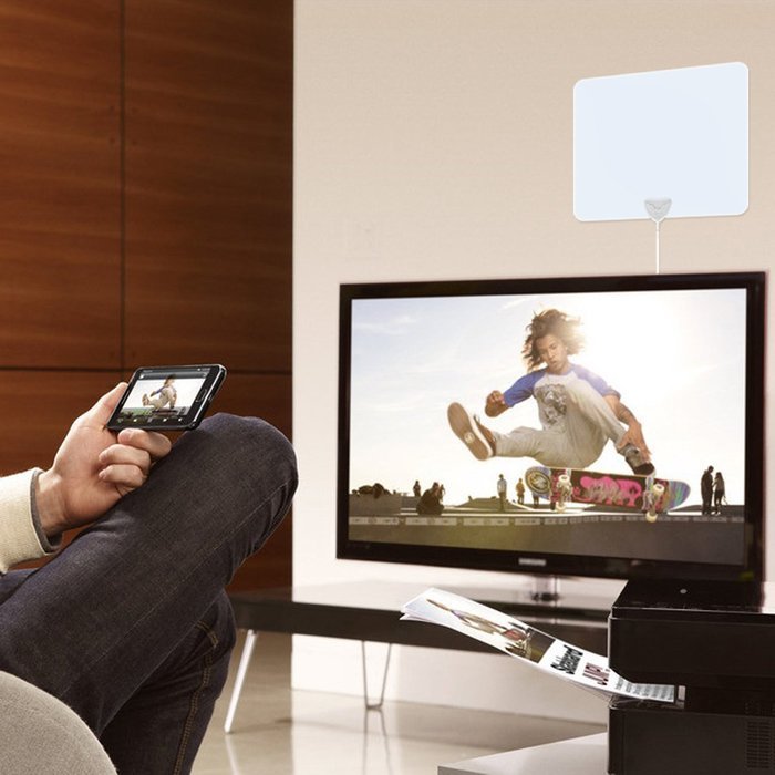 Indoor TV Antenna - ANTRobut 50 Miles Range Digital HDTV Antenna with ...