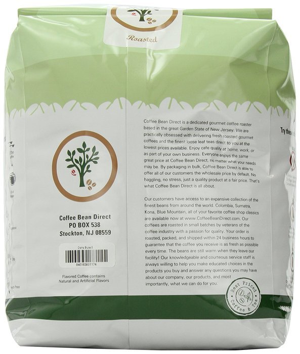 Coffee Bean Direct Hazelnut Flavored, Whole Bean Coffee, 5-Pound Bag ...