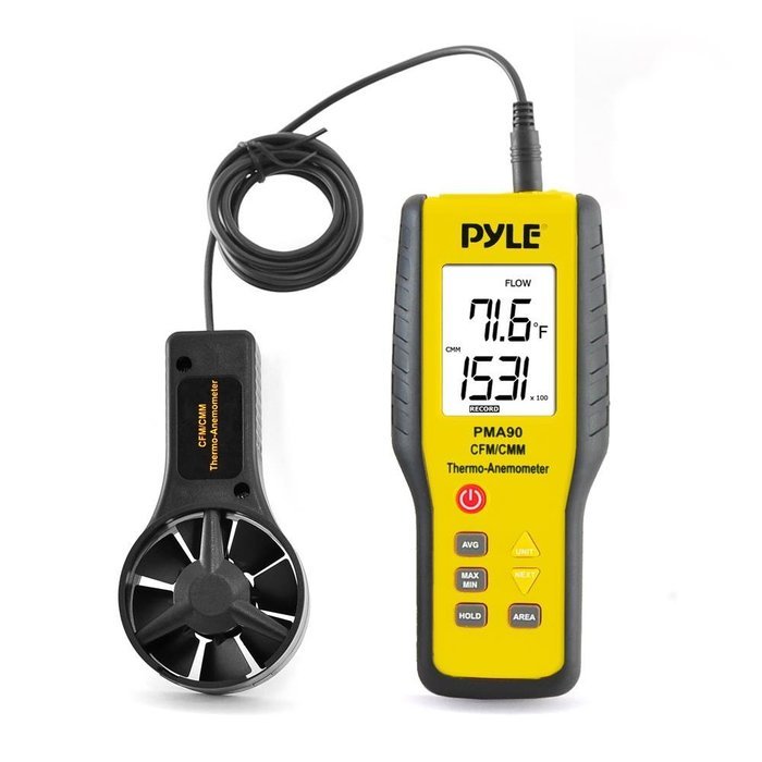 Pyle PMA90 Digital Anemometer / Thermometer for Air Velocity, Air Flow ...