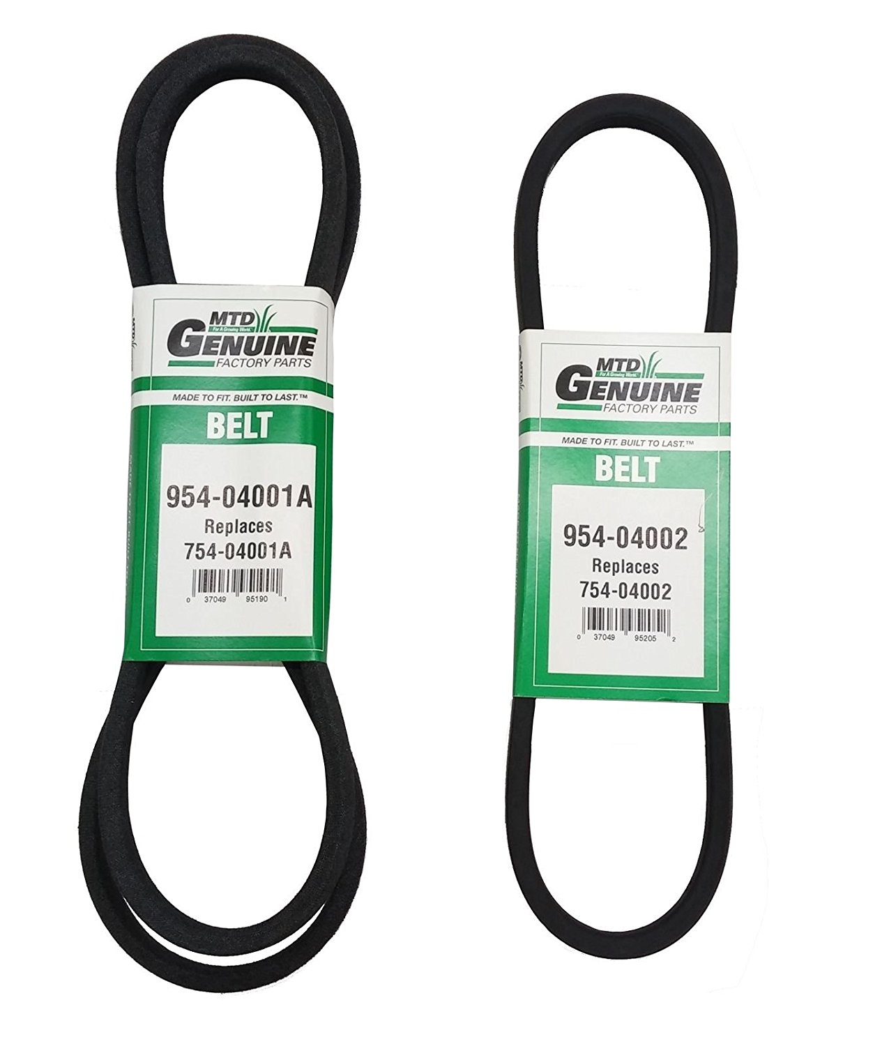 954-04001A 754-04001 954-04002A 754-04002 MTD Drive Belts Set of (2 ...