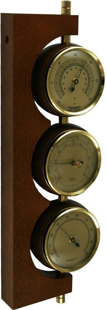 Fischer Instruments 7894-12 Walnut and Brass Weather Center with ...