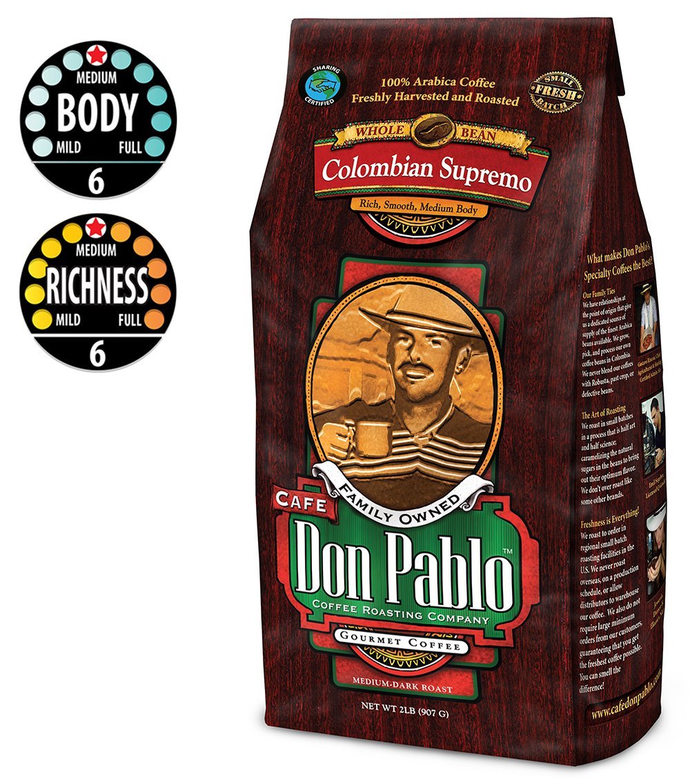 2LB Cafe Don Pablo Gourmet Coffee Signature Blend - Medium-Dark Roast ...