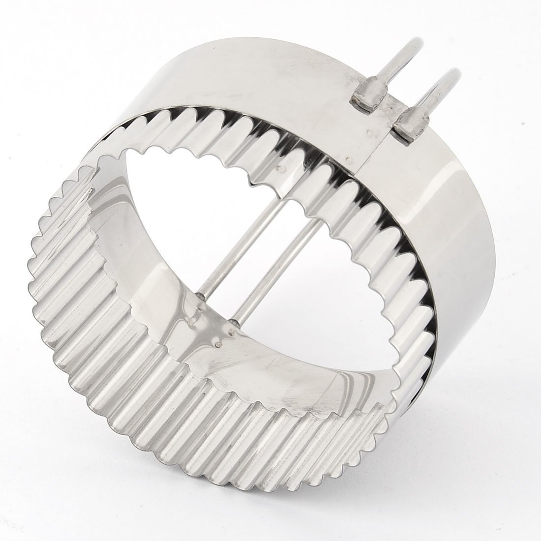 Uxcell Stainless Steel Round Shape Corrugated Edge DIY Biscuit Cookie ...