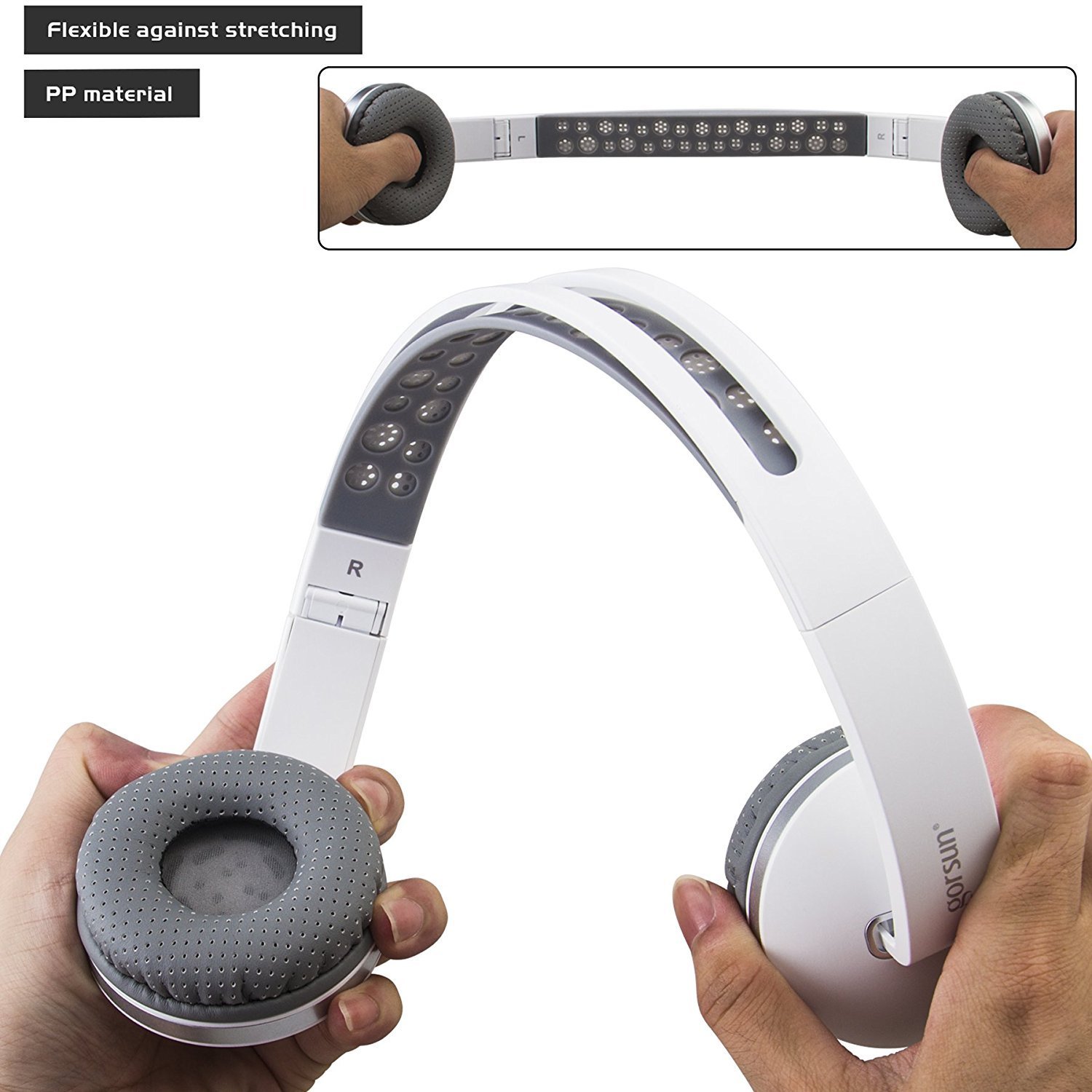 Lightweight Foldable Headphones Adjustable Headband Headsets with ...