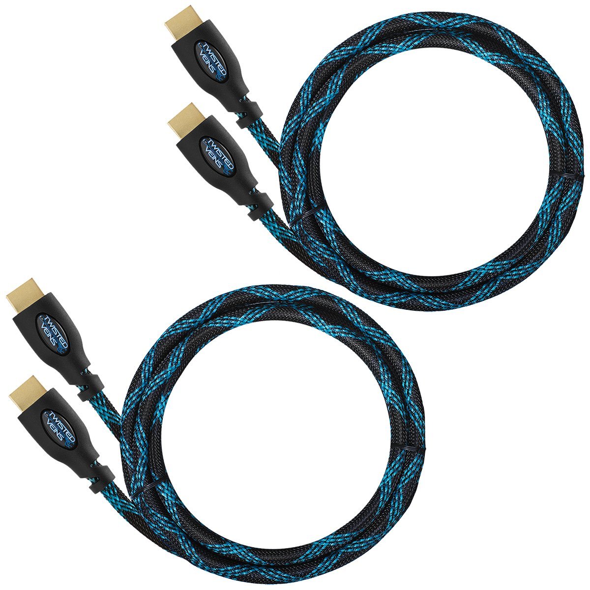 Twisted Veins Two (2) Pack of (6 ft) High Speed HDMI Cables + Right ...
