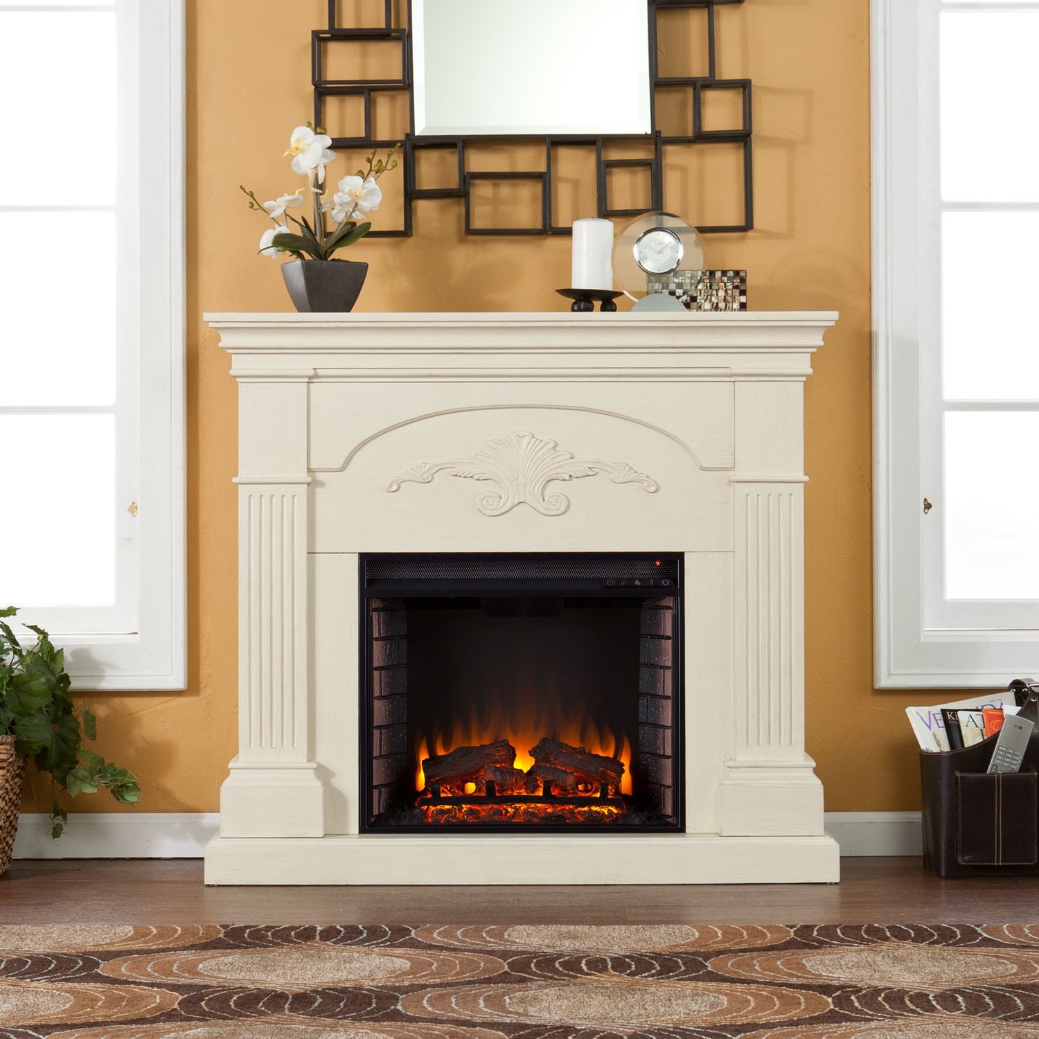 Sicilian Harvest Electric Fireplace - Ivory N6 free image download