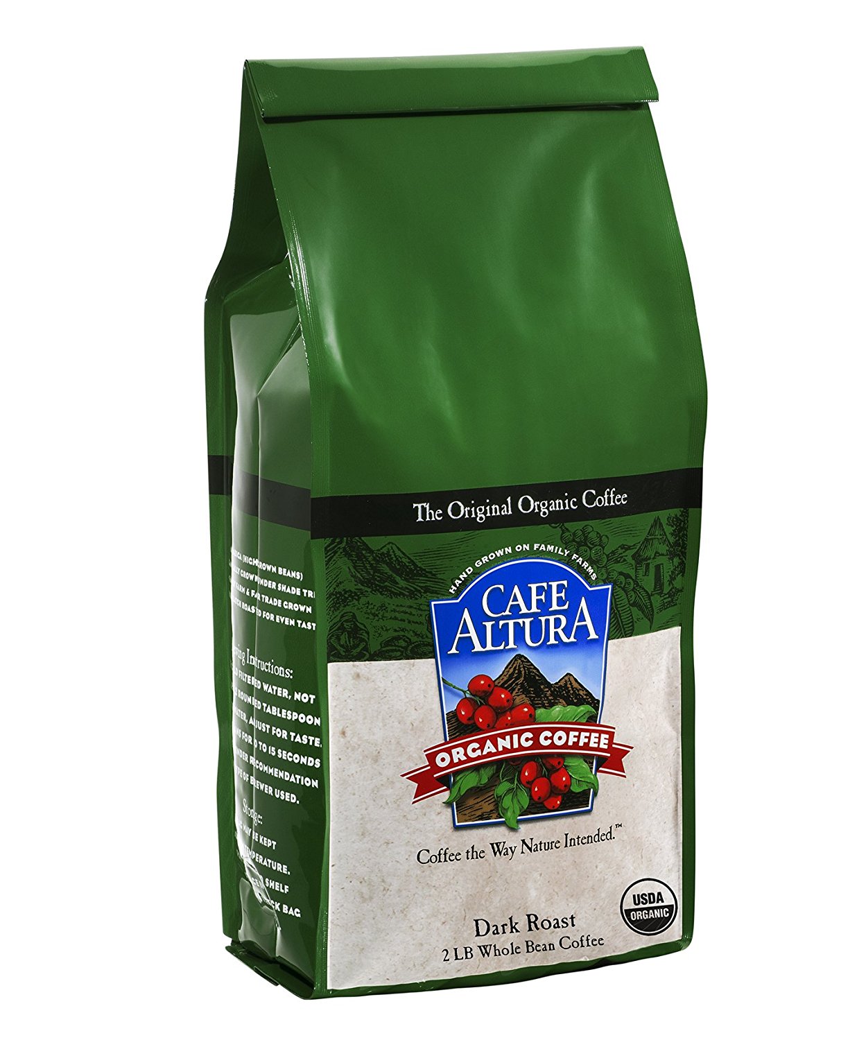 Cafe Altura Whole Bean Organic Coffee, Sumatran Dark Roast, 2 Pound N11 ...