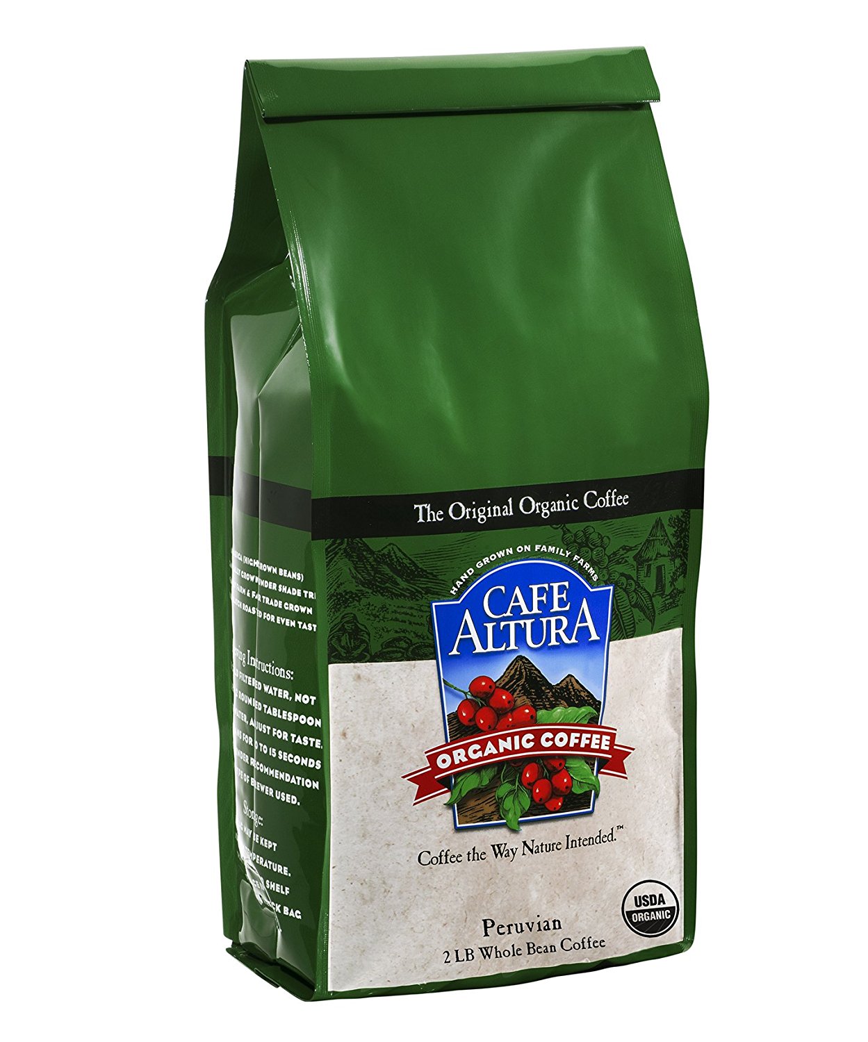 Cafe Altura Whole Bean Organic Coffee, Sumatran Dark Roast, 2 Pound N33 ...