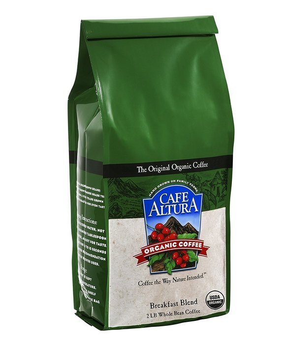 Cafe Altura Whole Bean Organic Coffee, Sumatran Dark Roast, 2 Pound N8 ...