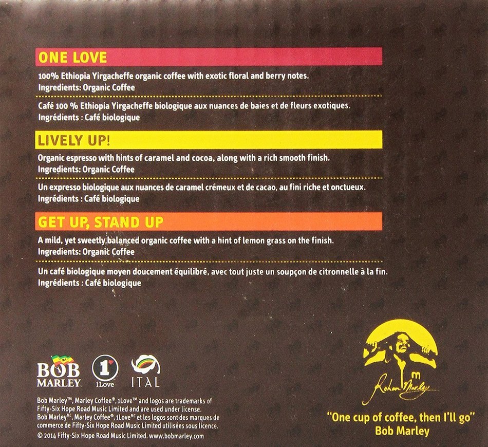 Marley Coffee Marley Mixer Single Serve Real Cup, Organic Variety Pack ...