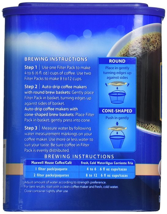 Maxwell House Coffee Ground Filter Packs, Original Roast, 10 Filter ...
