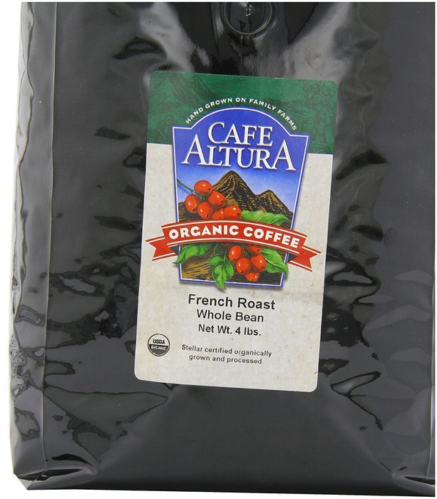 Cafe Altura Whole Bean Organic Coffee, French Roast, 4 Pound N2 free ...