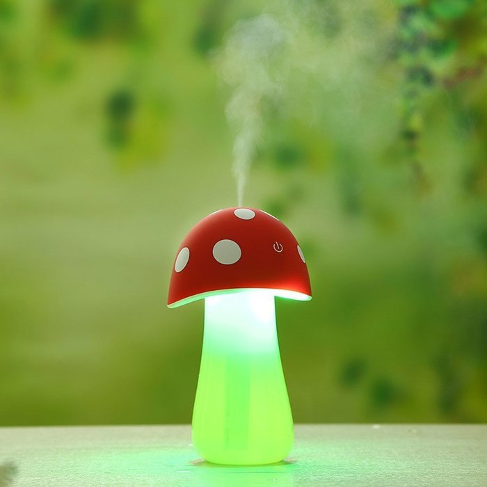 Skycoolwin Mushroom Humidifier Diffuser with LED Lights, 200ml Portable ...