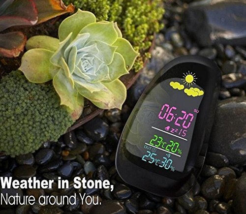 Camonity Cobblestone Shaped Forecast RF Remote Wireless Weather Station ...