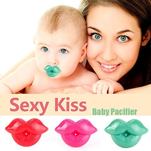 JIEPING Special Cute Kiss Shaped Design Baby Pacifier Pink free image ...